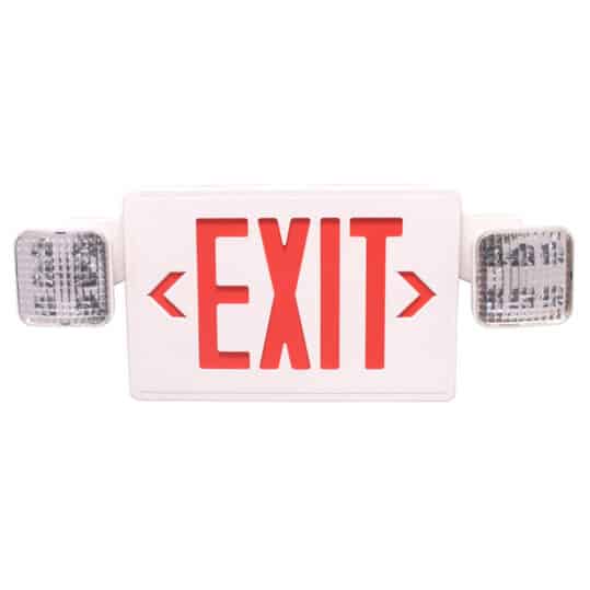Red LED Exit Sign and Emergency Light Combination | Gas Cylinder Source