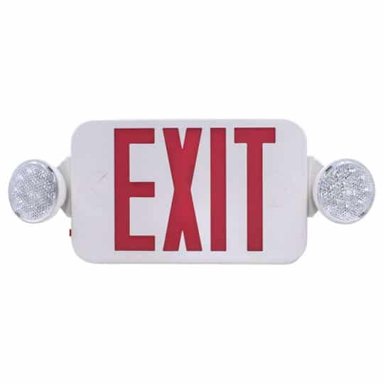 Red LED Exit Sign and Emergency Light Combination - Single Faced | Gas ...